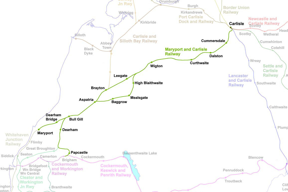 Old Cumbria Gazetteer, Maryport and Carlisle Railway
